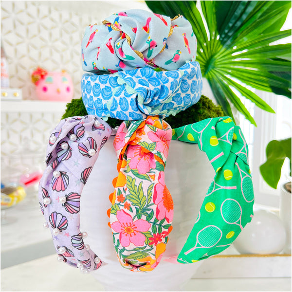 Handmade Seashell, Floral, Tennis & Parrot Headbands - James Ascher