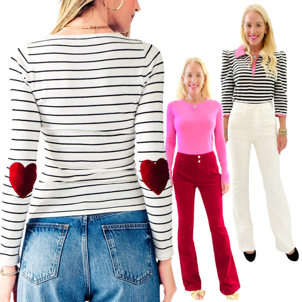 Heart Elbow Patch Amare Top - James Ascher