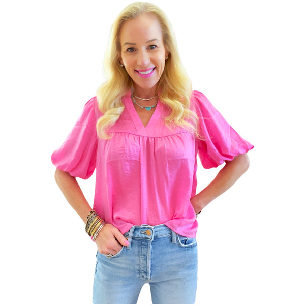Pink Ruffle Neck Curran Top - James Ascher