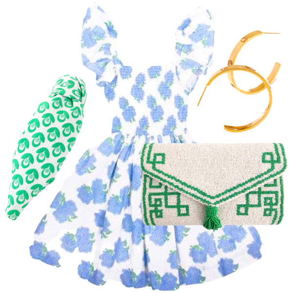 Bow Back Smocked Cotton Brooke Dress - James Ascher